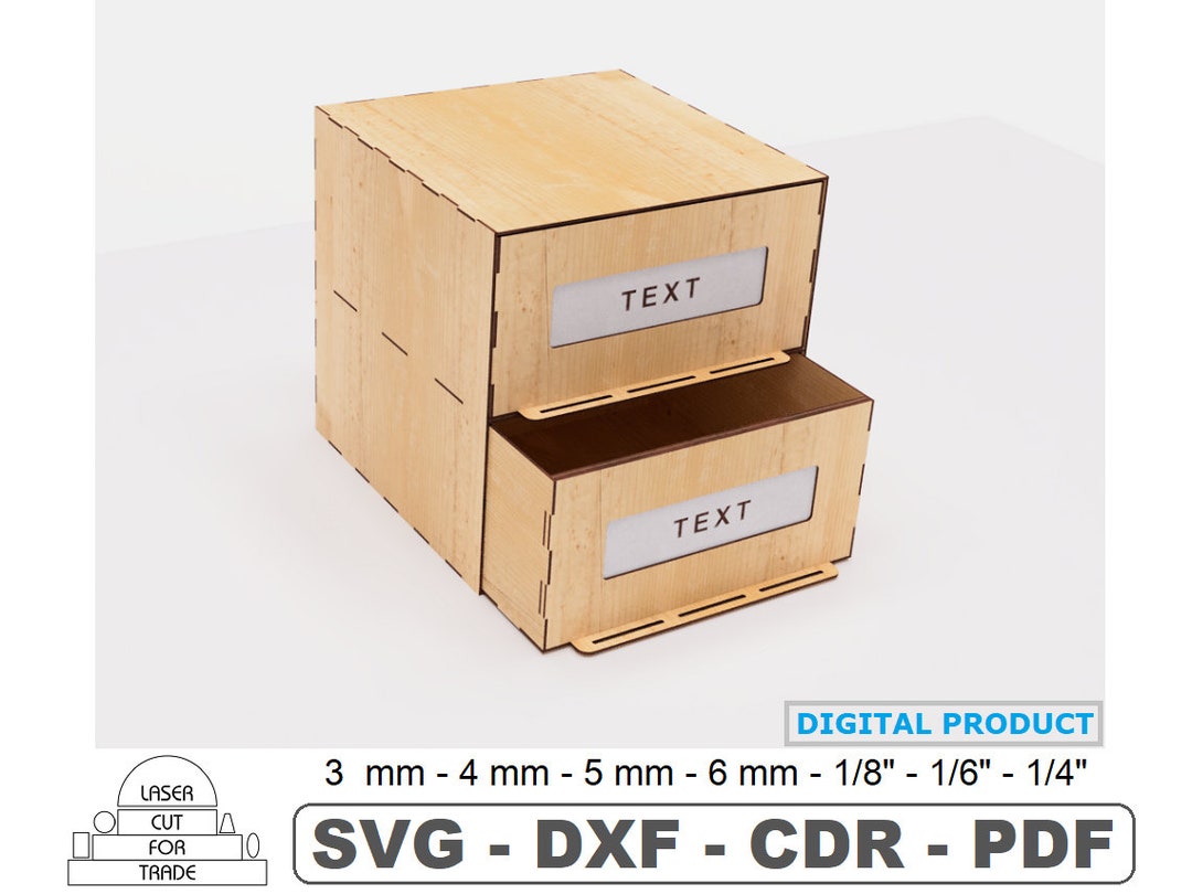 Drawer Organizer Laser Cut Files • Storage Boxes With Handles • Chest of Drawers • Catalog Boxes ...