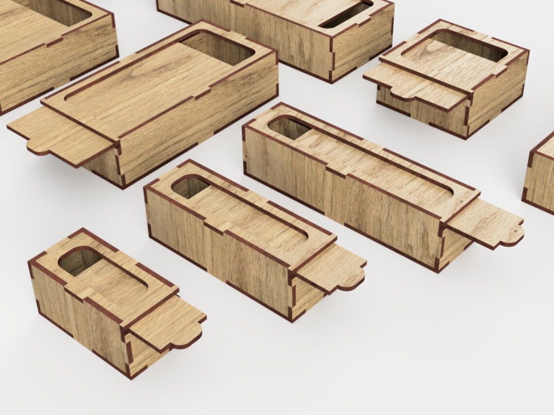 Boxes With Slide Lid Laser Cut • Pattern Storage Boxes • Pack Box SVG ...
