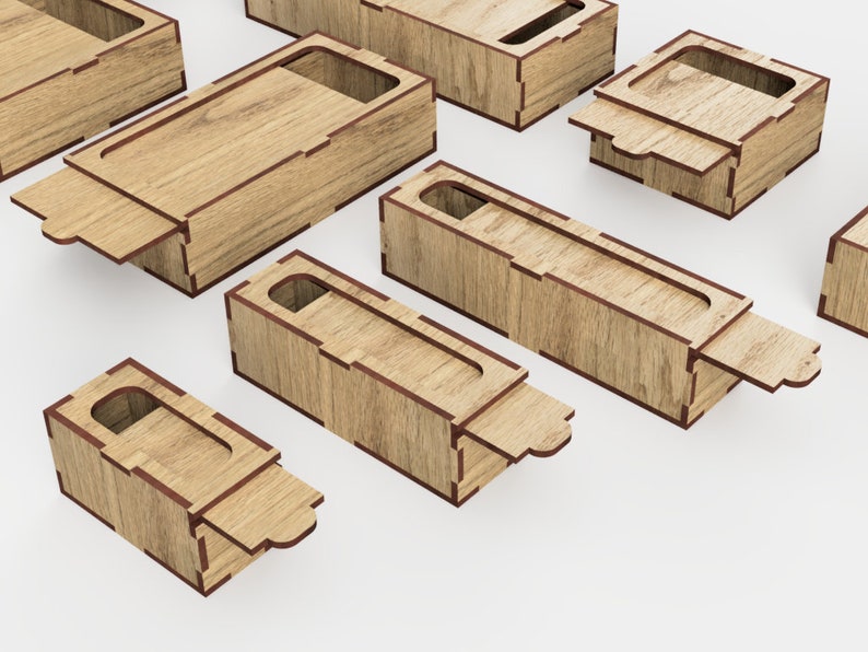 Boxes With Slide Lid Laser Cut Pattern Storage Boxes Pack Box SVG ...