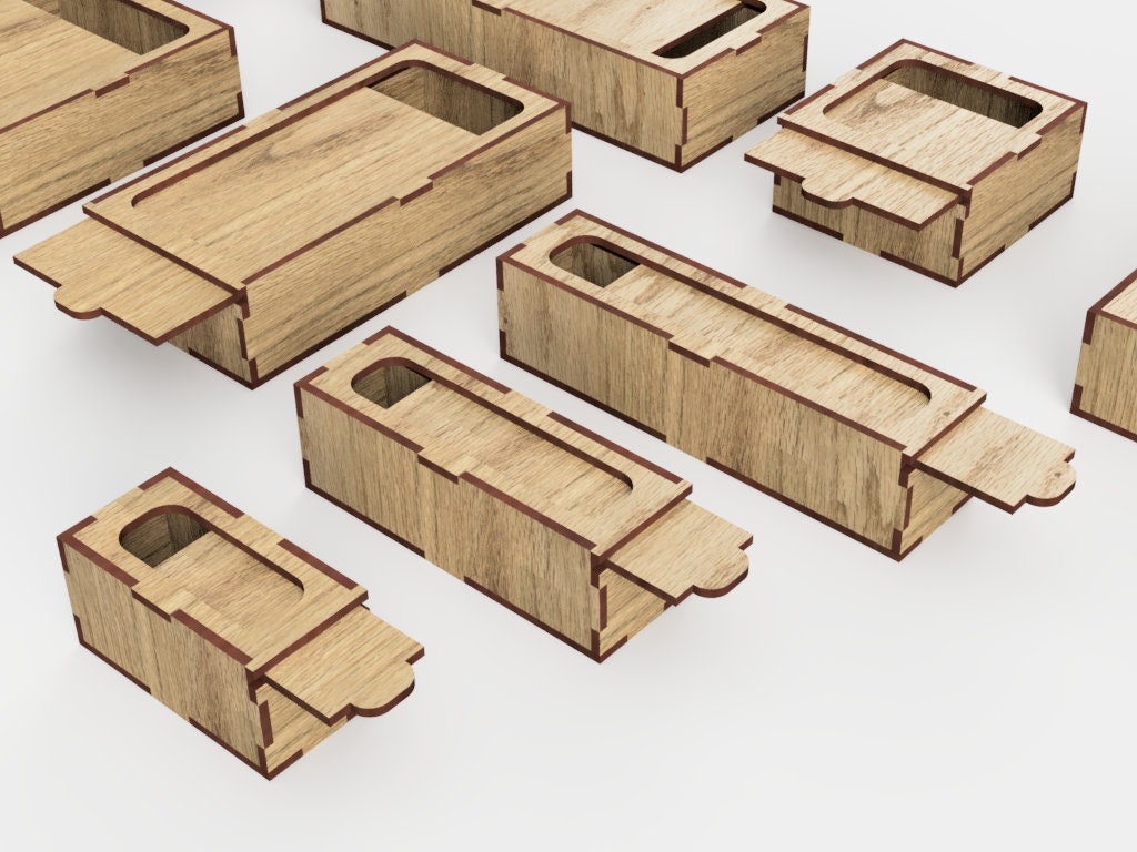 Boxes With Slide Lid Laser Cut • Pattern Storage Boxes • Pack Box SVG ...
