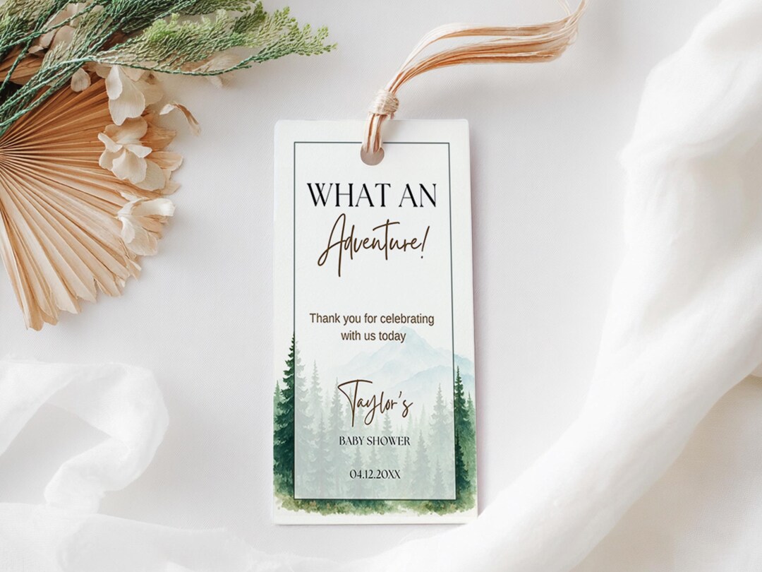 Woodland Baby Shower Favor Tags: Forest Theme, Editable Canva Template ...