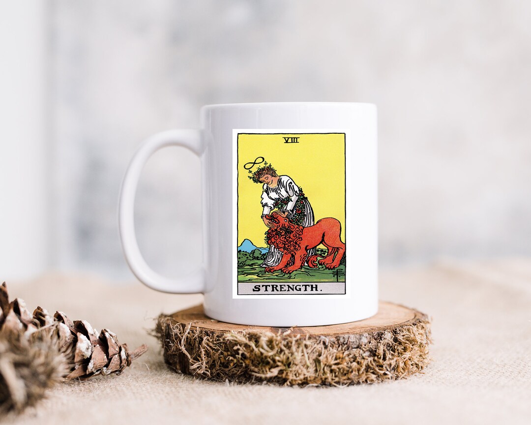 Strength , Tarot Card Mug , Personalized Mug , Floral Mug , Christmas ...