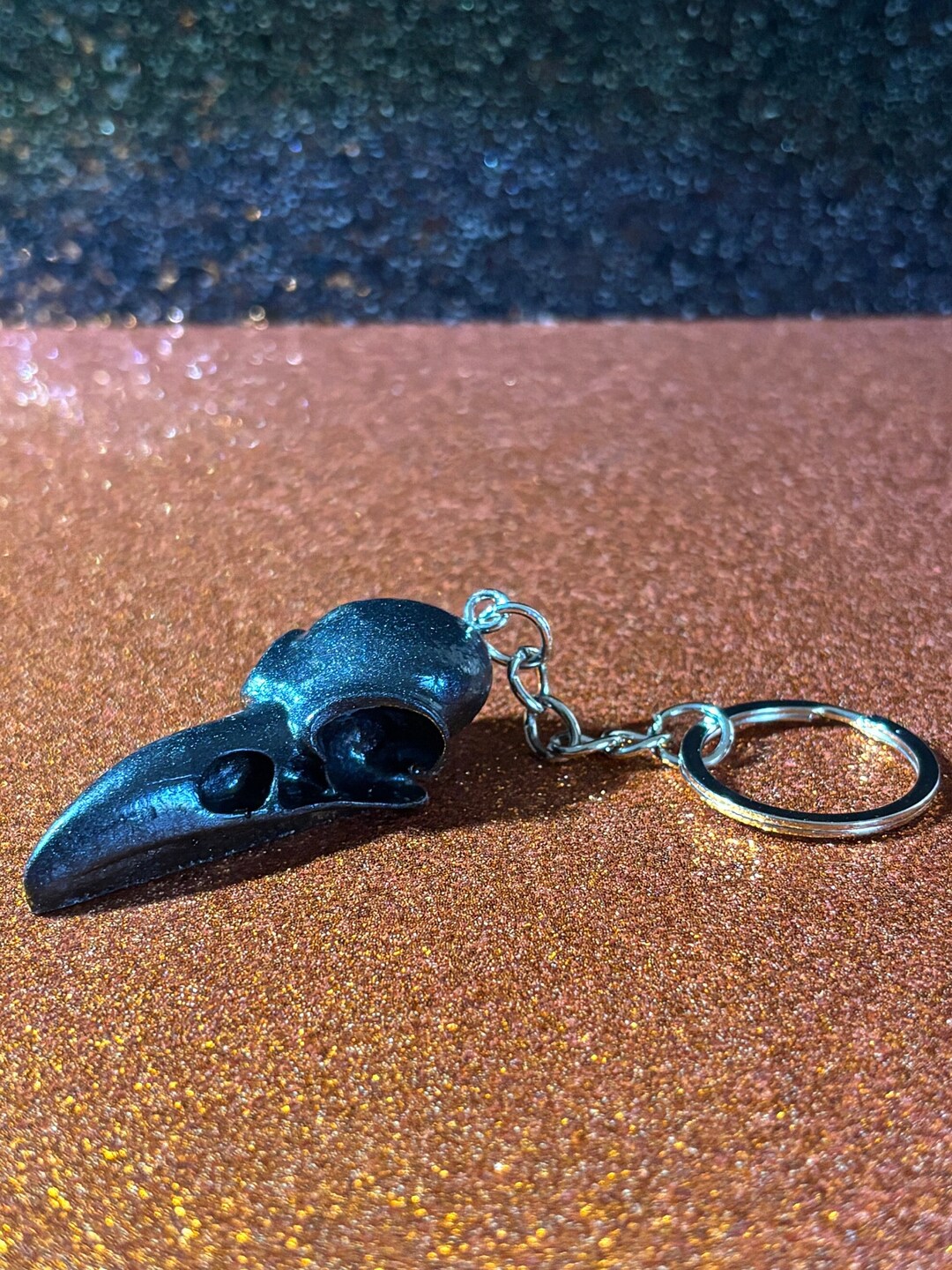 Raven Skull Keychain - Etsy