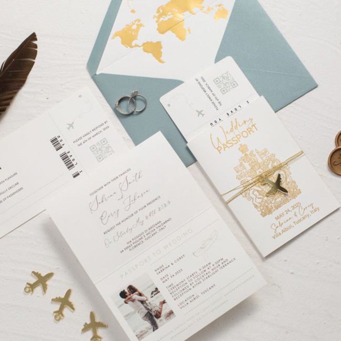 Passport Wedding Invitation Travel Theme Wedding Invitation Set ...
