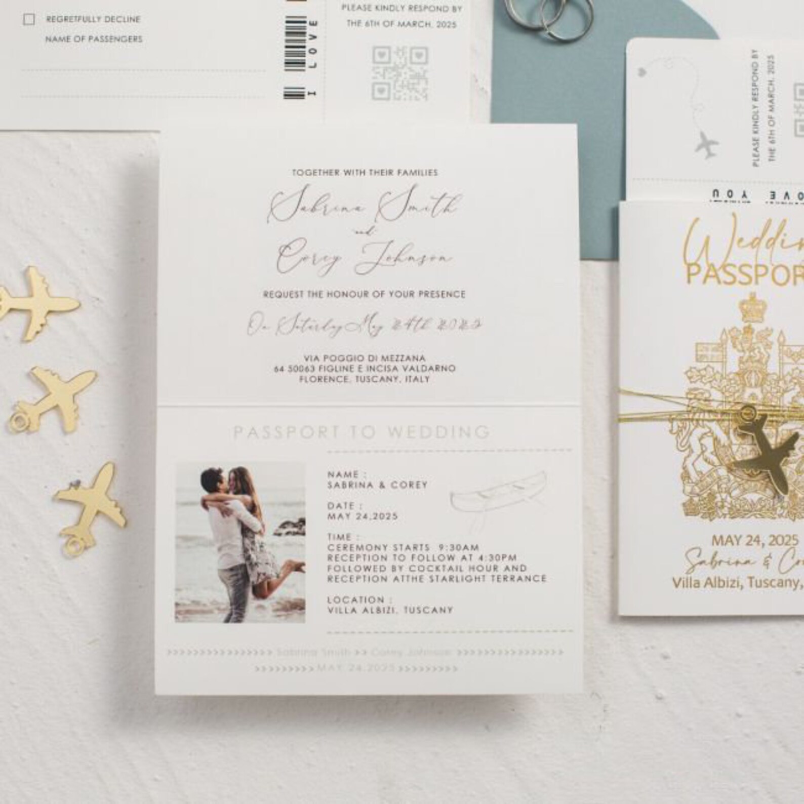 Passport Wedding Invitation Travel Theme Wedding Invitation Set ...