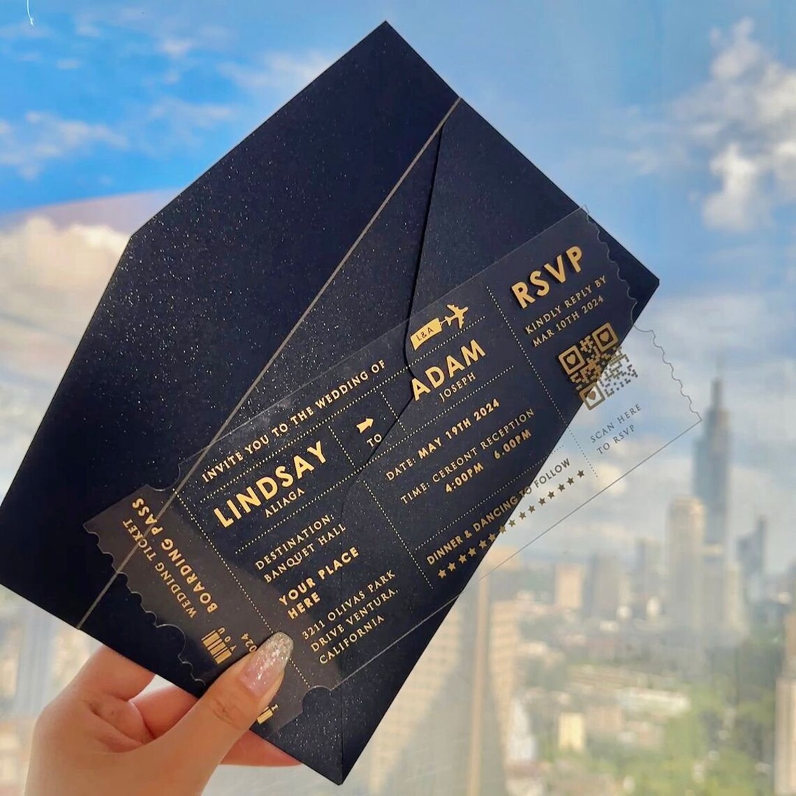 Custom Acrylic Wedding Invitations Ticket Invitation Card - Etsy