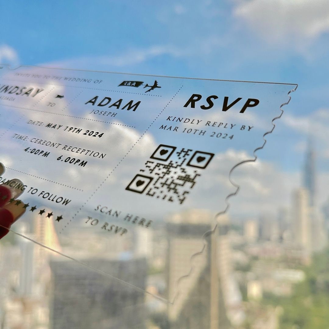 Boarding Pass Acrylic Invitation Passport Invitation Unique Ticket ...