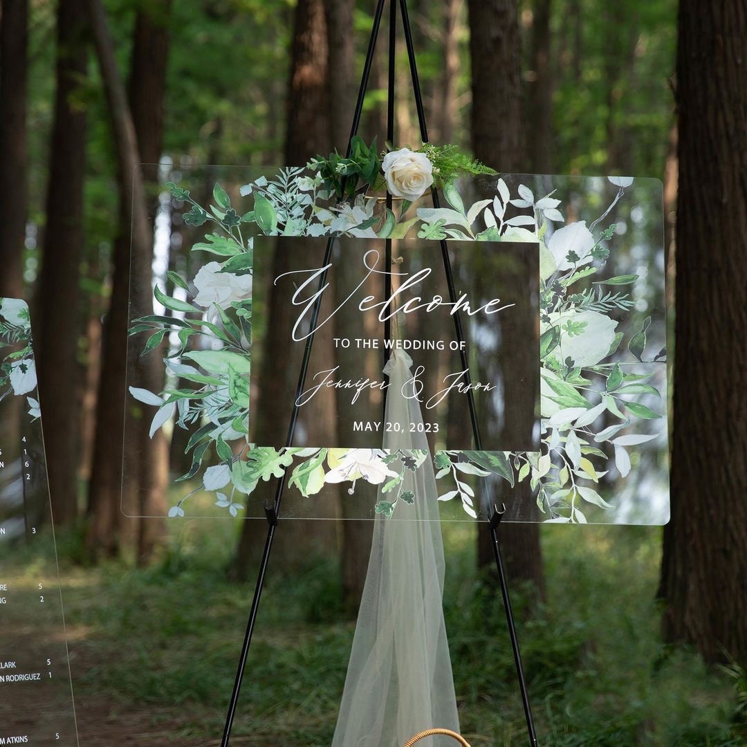 Custom Welcome Sign Wedding Acrylic Entrance Sign Transparent Welcome ...
