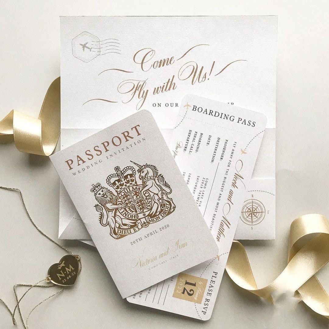 Passport Wedding Invitation Travel Theme Wedding Invitation Set ...