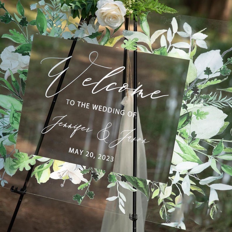 Custom Welcome Sign Wedding Acrylic Entrance Sign Transparent Welcome ...