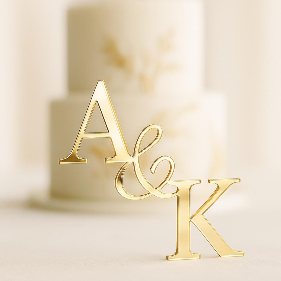 Personalized Acrylic Cake Charm, Custom Initials Wedding Decor ...