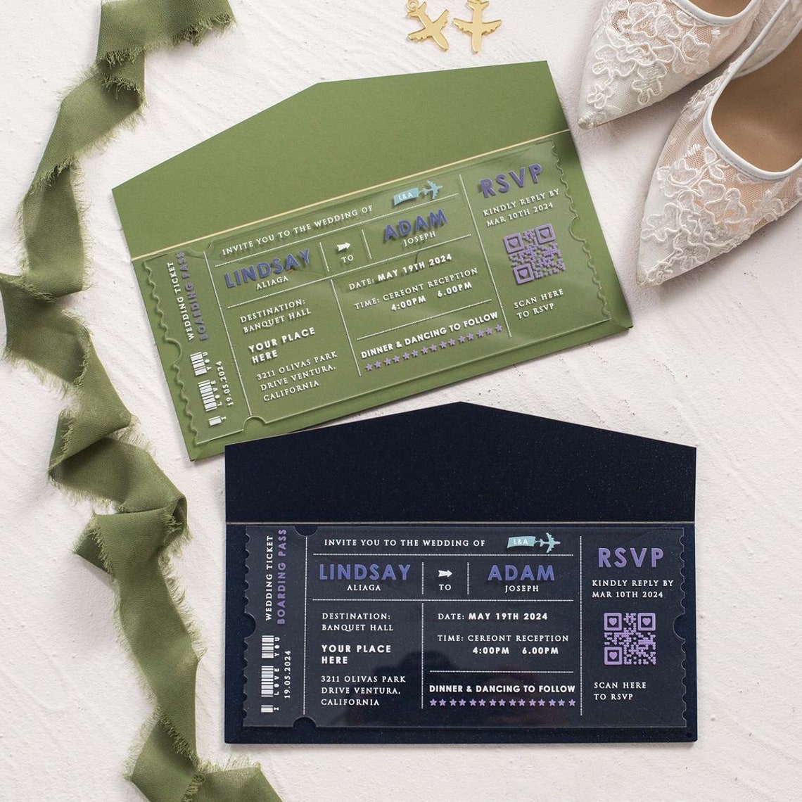 Custom Acrylic Wedding Invitations Ticket Invitation Card - Etsy