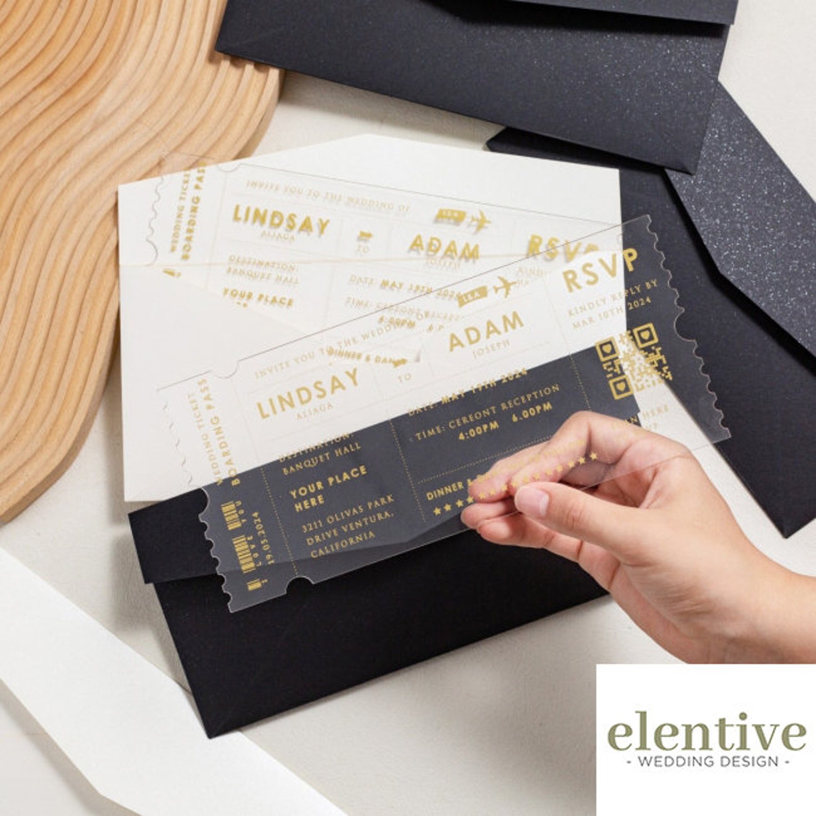Custom Flight Ticket Invitation, Destination Wedding Invitations ...