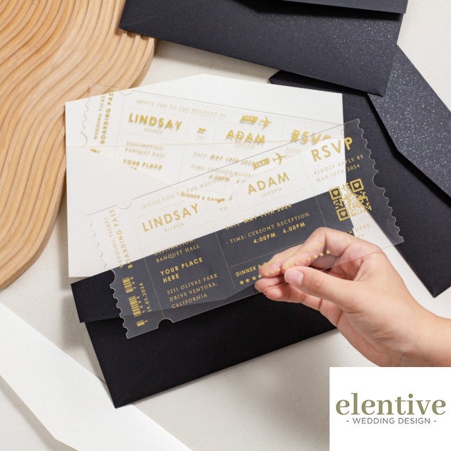 Custom Flight Ticket Invitation, Destination Wedding Invitations ...