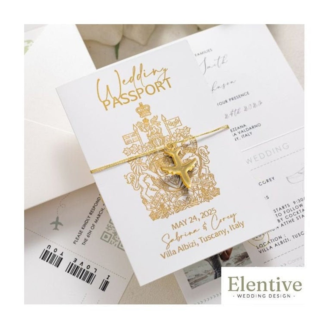 Passport Wedding Invitation Travel Theme Wedding Invitation Set ...