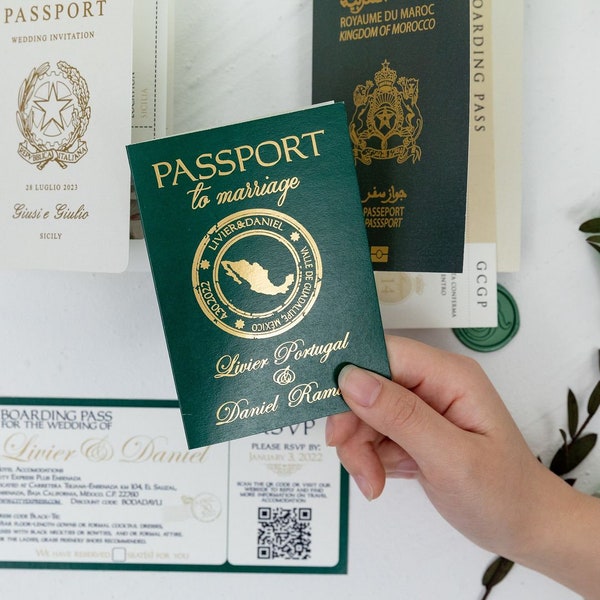 Passport Wedding Invitation Travel Theme Wedding Invitation Set ...