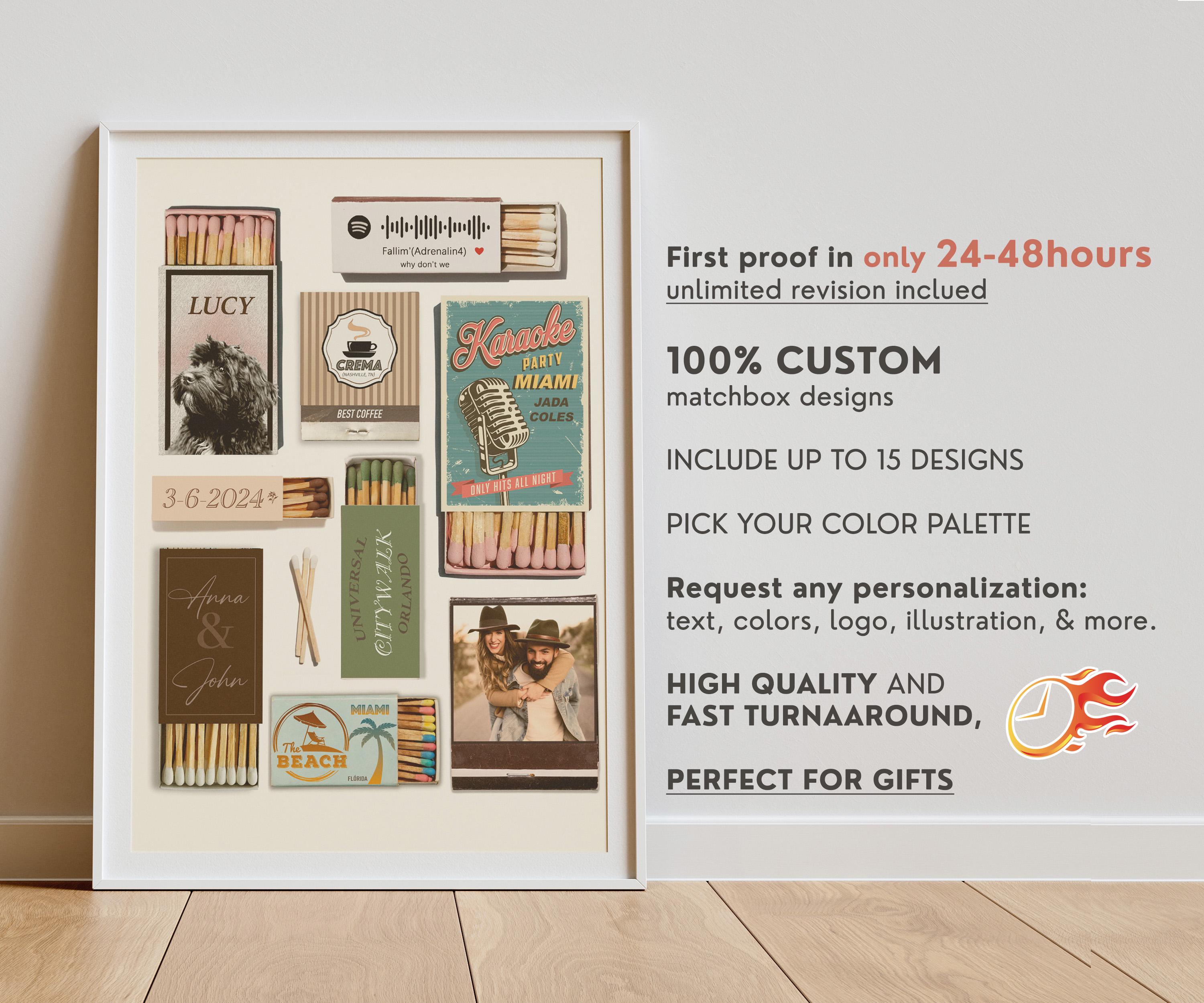 CUSTOM MATCHES Art | PERSONALIZED Thoughtful Digital Matchbook Print ...