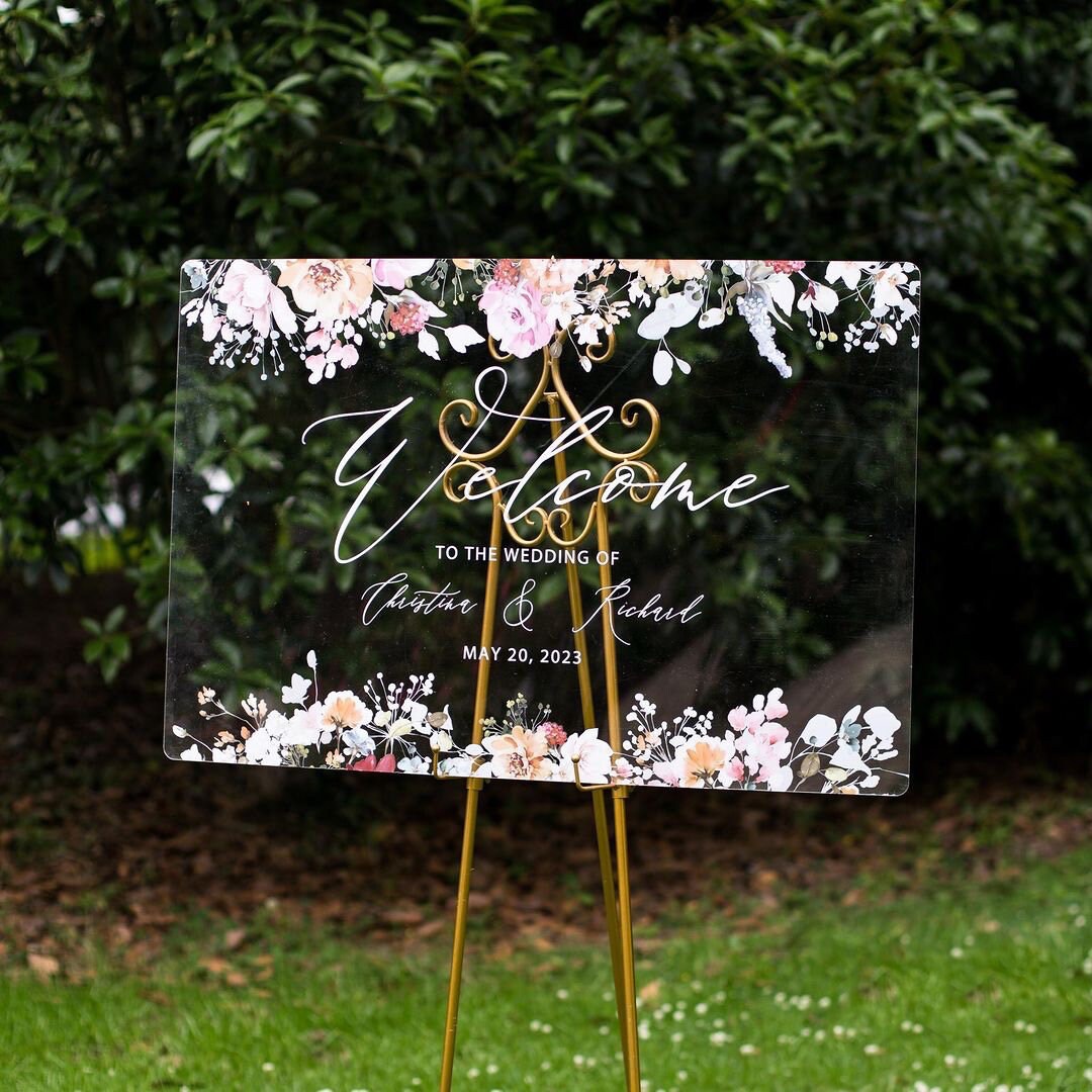 Custom Welcome Sign Wedding Acrylic Entrance Sign Transparent Welcome ...