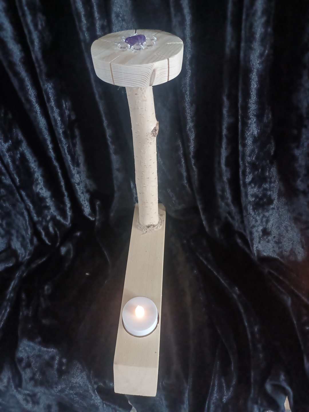 Bespoke Wooden Pendulum Holders With Genuine Amythyst Crystal - Etsy