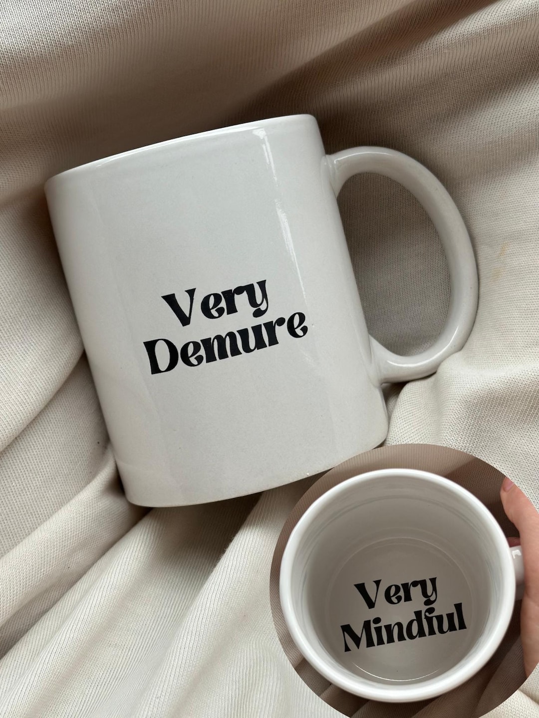 Very Demure, Very Mindful Mug - Minimalist and Humorous Coffee Cup ...