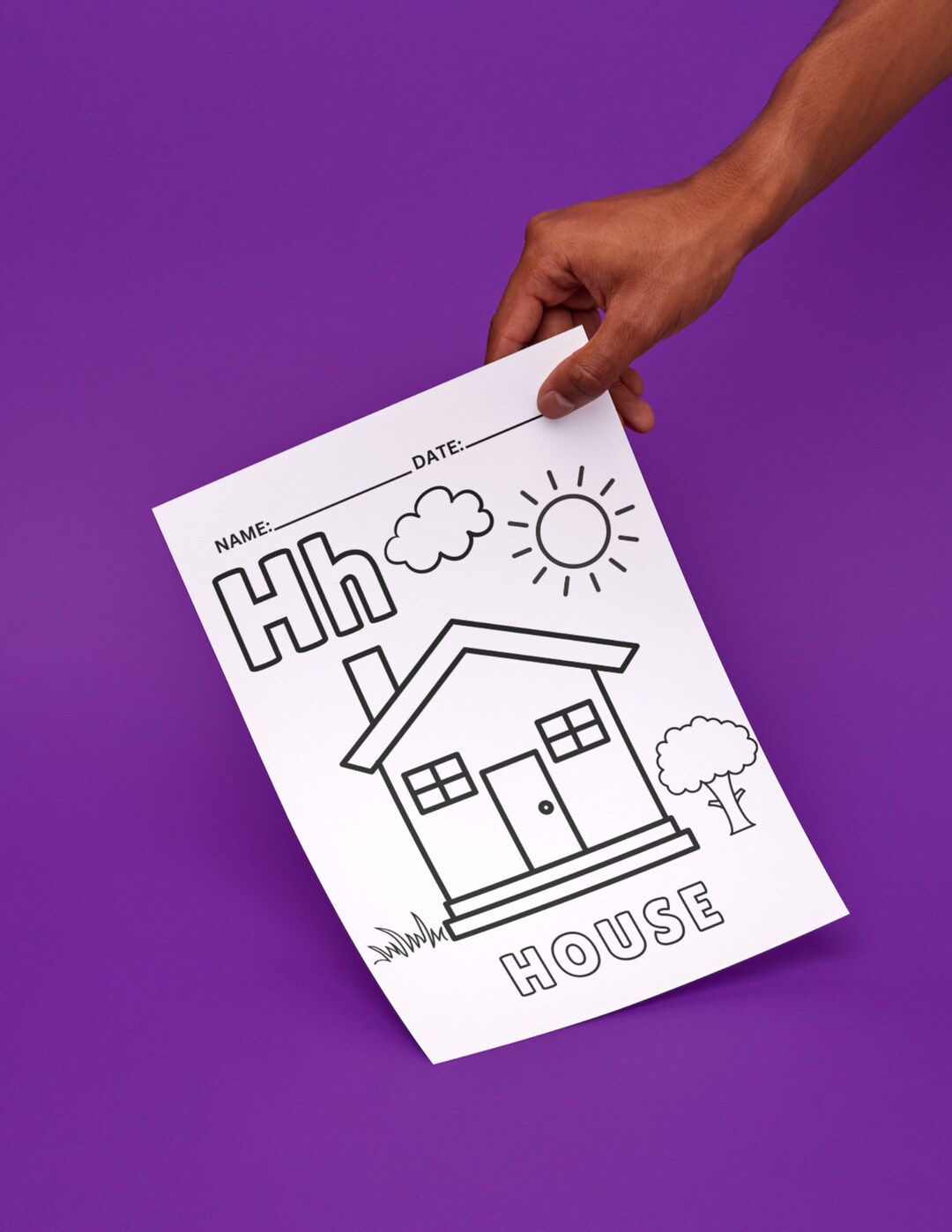 Printable Coloring Book Pages: Fun & Relaxing Alphabet Letter H Design ...