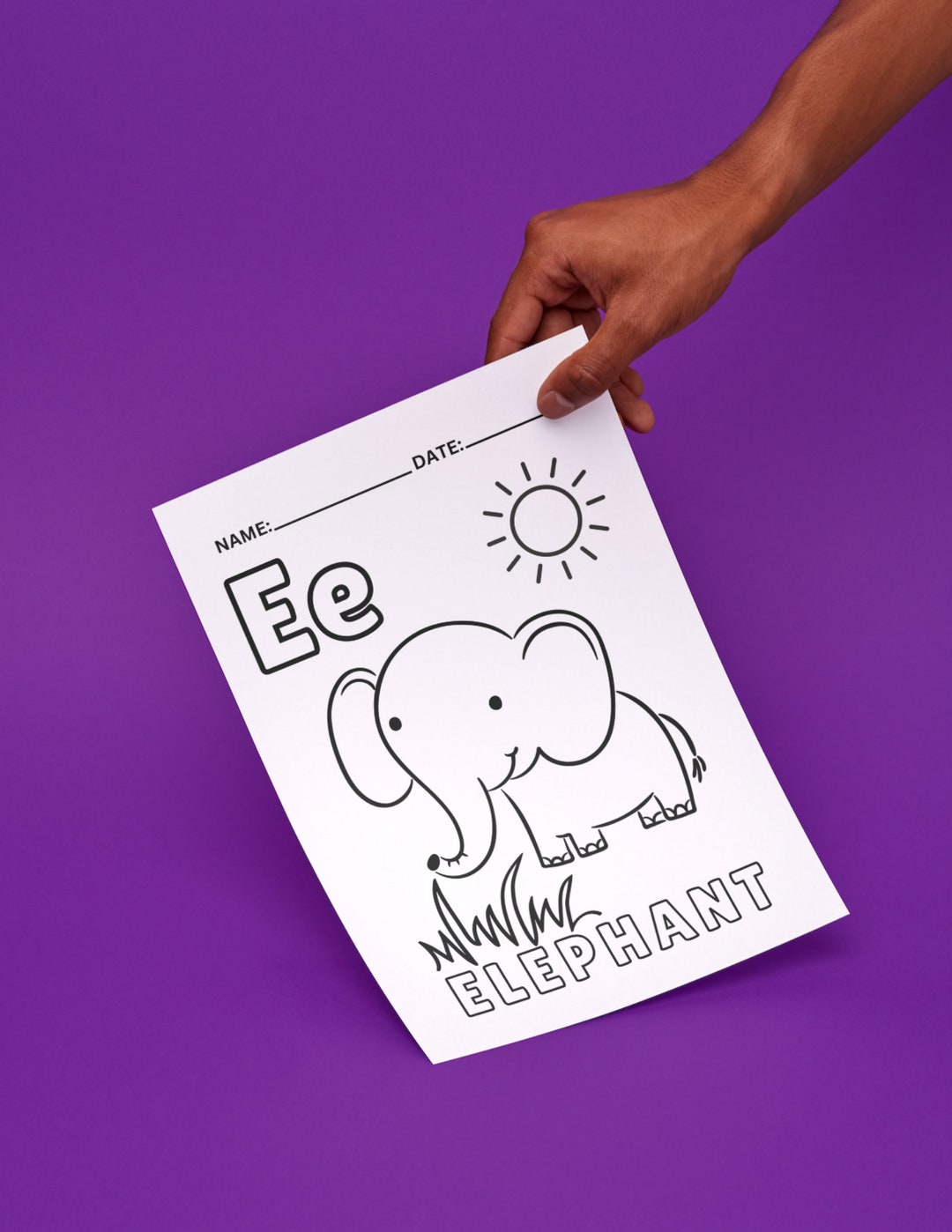 Printable Coloring Book Pages: Fun & Relaxing Alphabet Letter E Design ...