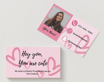 Dating Business Card, Editable Business Cards Template, Dating, Flirty ...