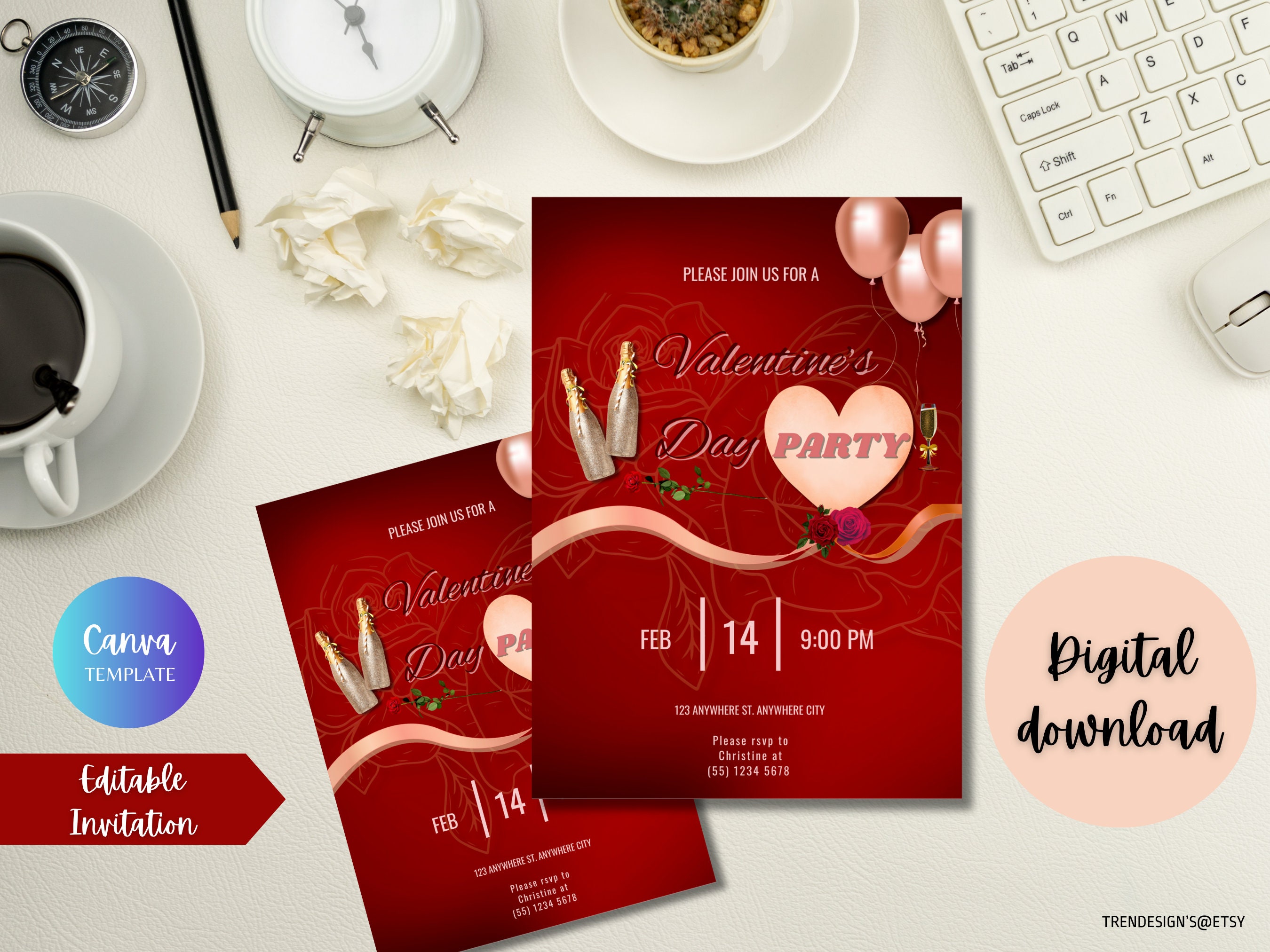 Editable Valentines Day Party Invitation Free Gift Tags | Happy ...
