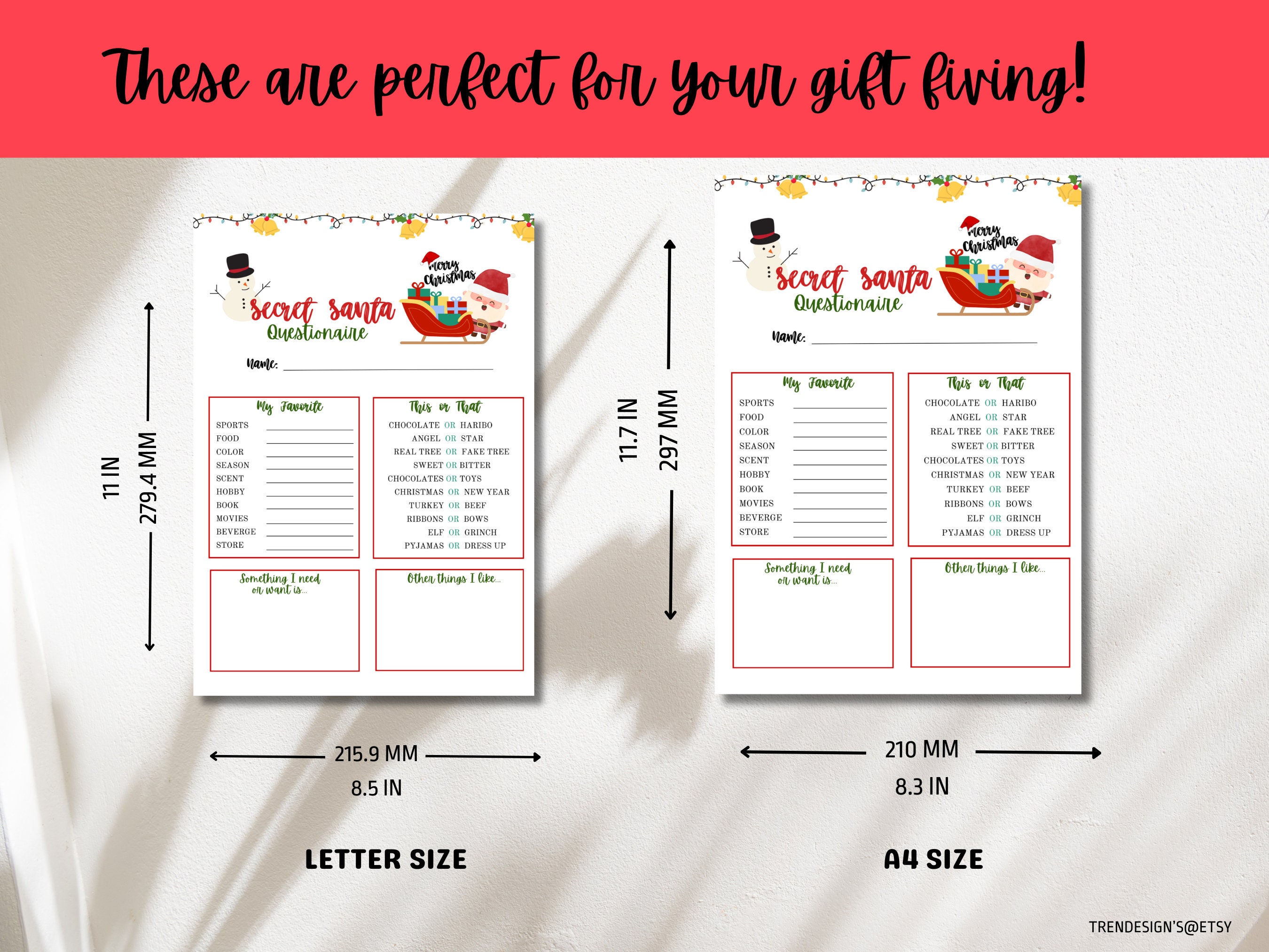 The Ultimate Secret Santa Template Printable Secret Santa Questionnaire ...