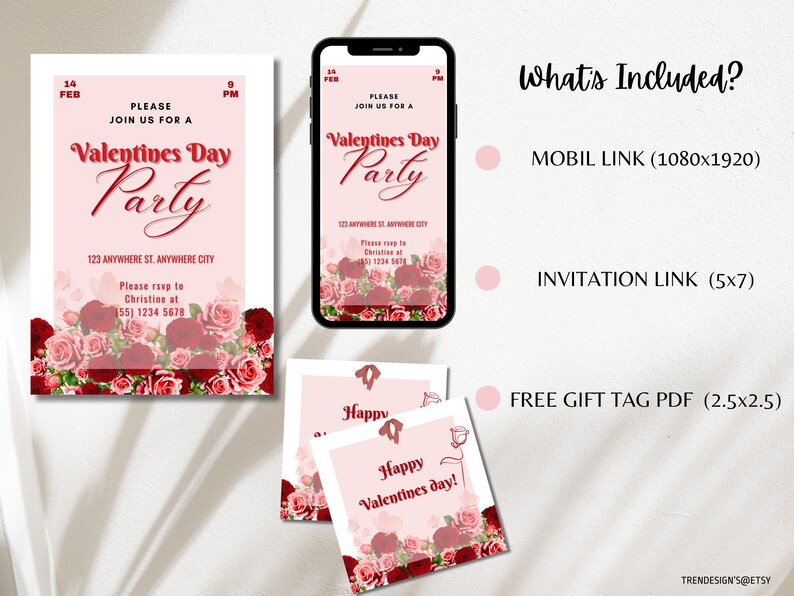 Editable Digital Valentines Invitation | Valentine's Day Party ...