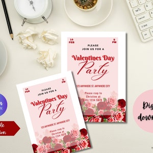Editable Digital Valentines Invitation | Valentine's Day Party ...