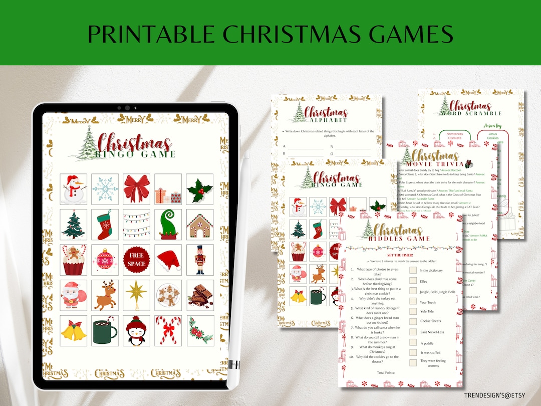 5 Bundles of Printable Christmas Games Christmas Family and - Etsy