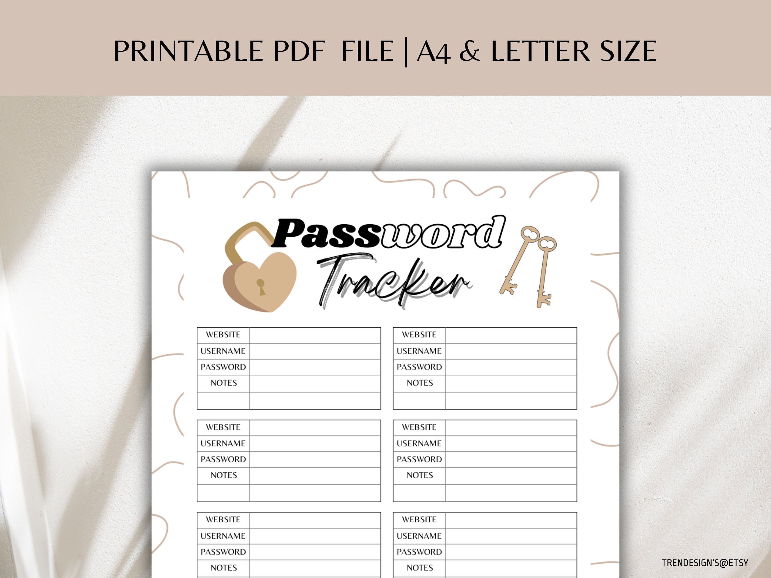 3 Styles of Password Tracker, Password Log, Password Organizer ...