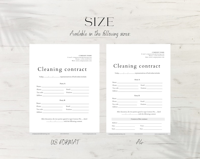 Minimalistic Commercial Cleaning Service Contract Template, Editable ...