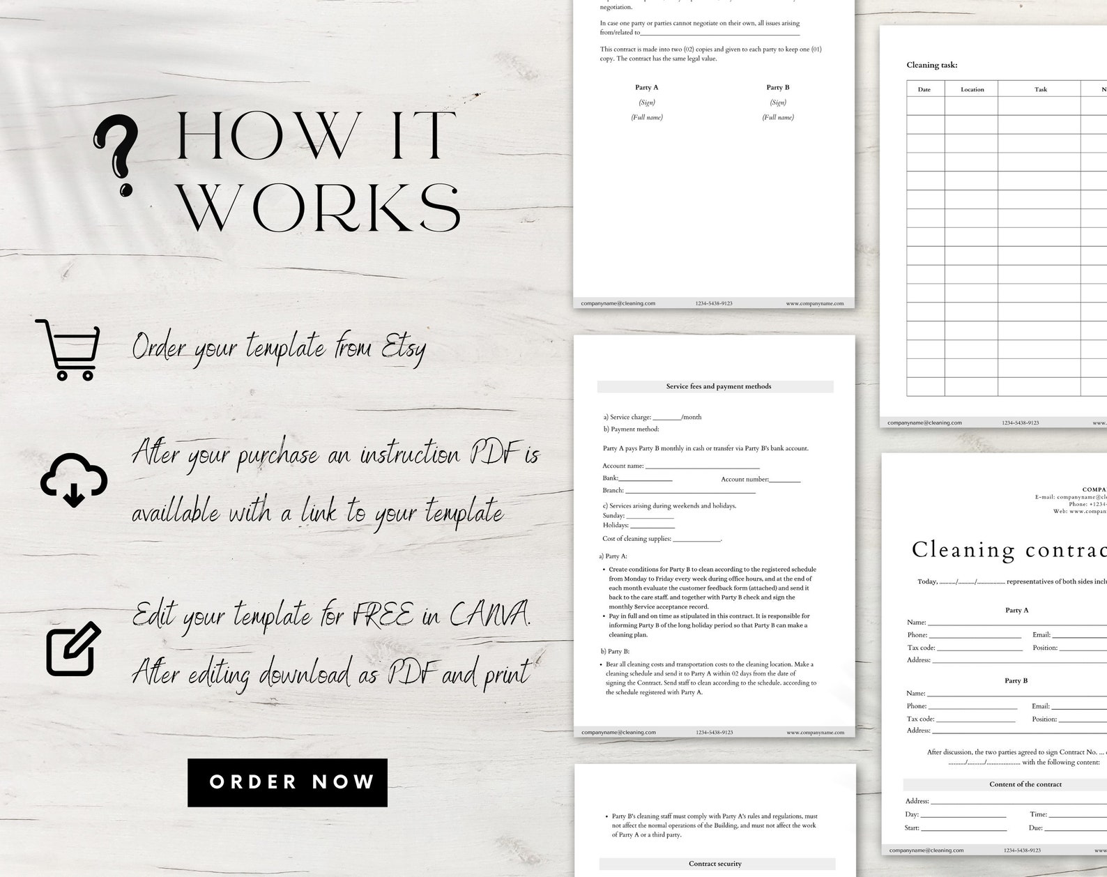 Minimalistic Commercial Cleaning Service Contract Template, Editable ...