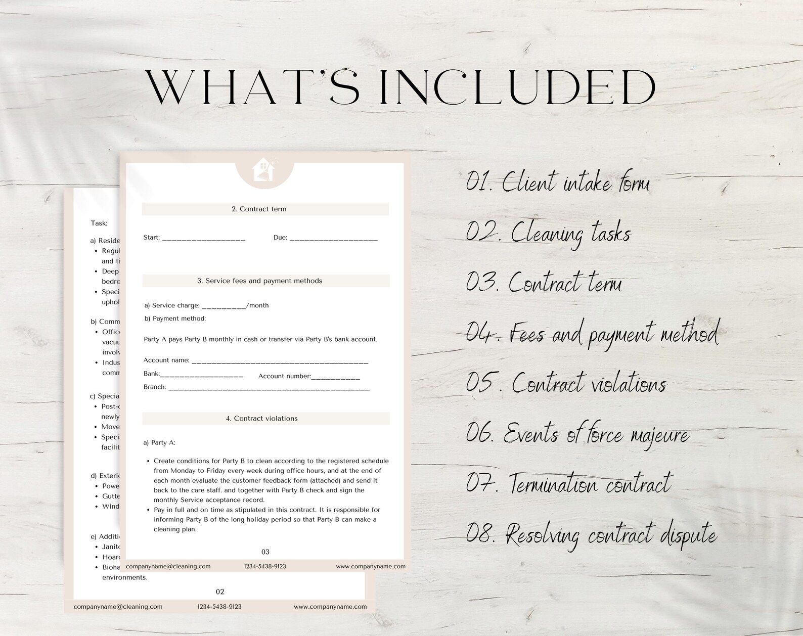 Simple Beige Commercial Cleaning Service Contract Template, Editable ...