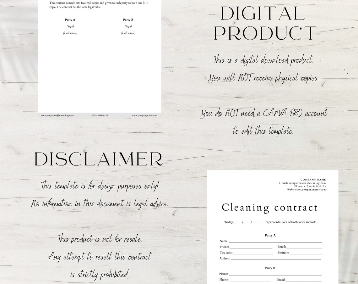 Minimalistic Commercial Cleaning Service Contract Template, Editable ...