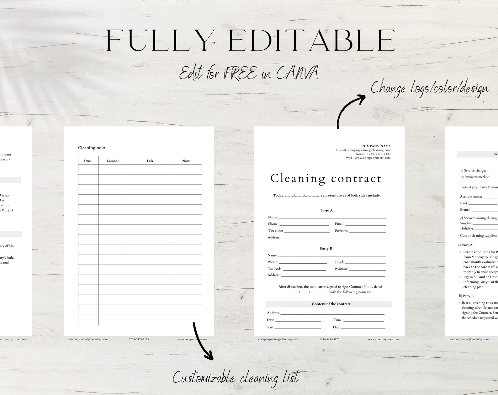 Minimalistic Commercial Cleaning Service Contract Template, Editable ...