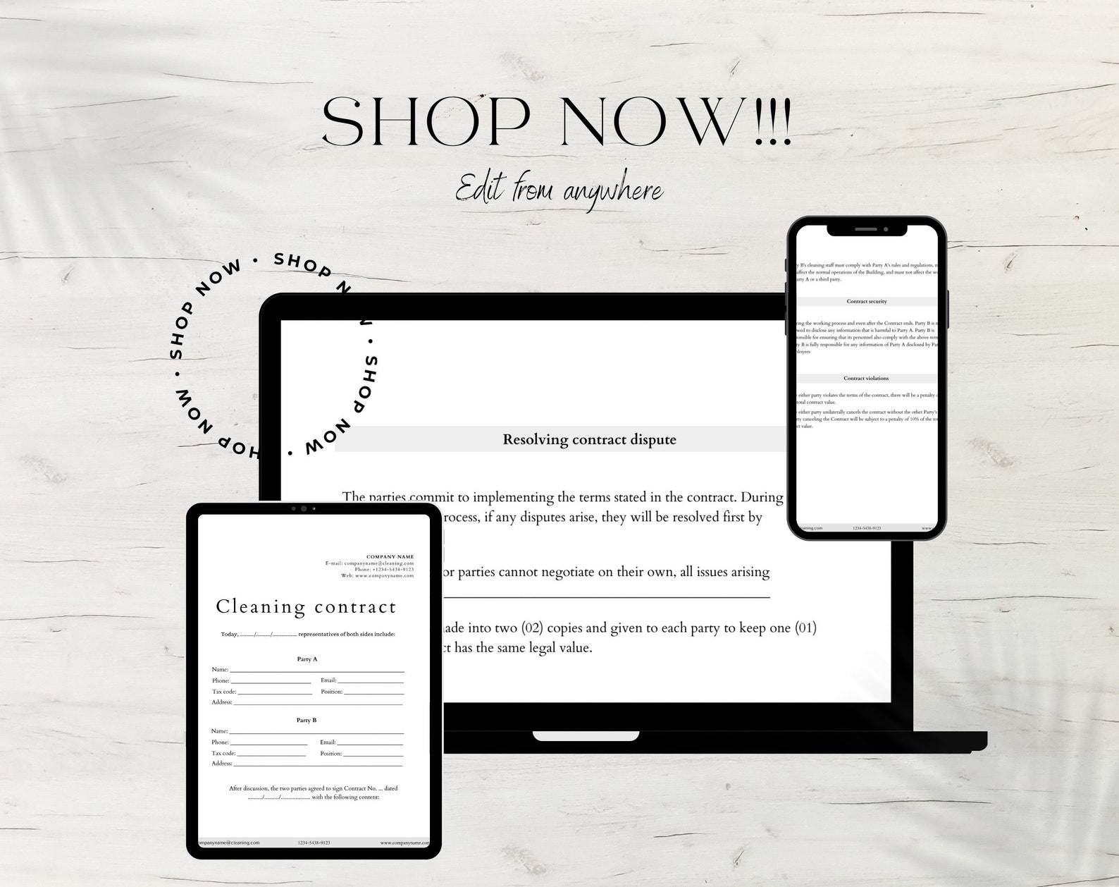 Minimalistic Commercial Cleaning Service Contract Template, Editable ...
