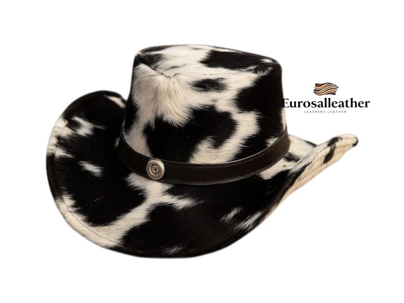Handmade Cowhide Cowboy Hat: Western Rodeo Style Pony Fur Leather - Etsy