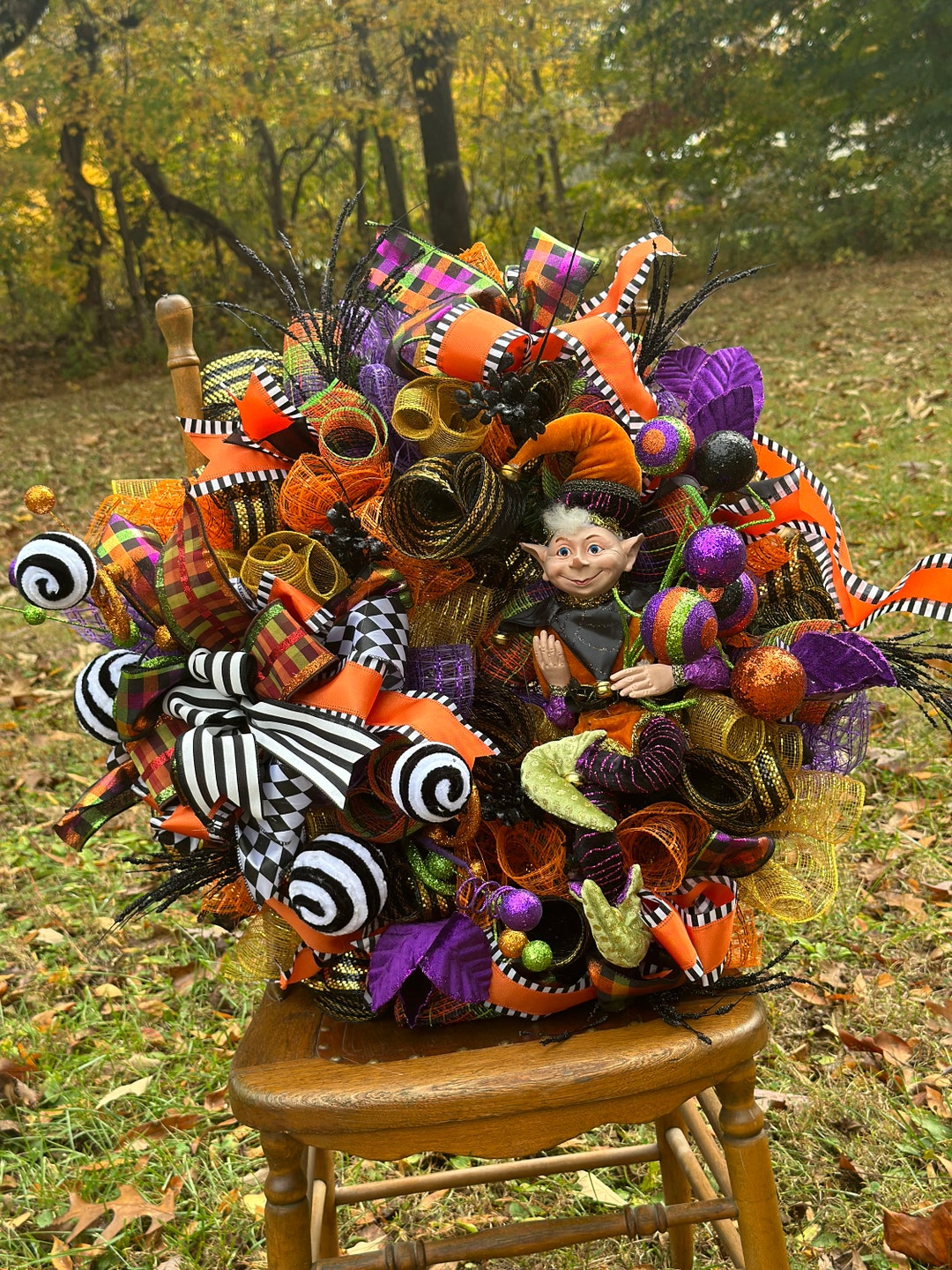 Vibrant Fall Elf Halloween Door Decor - Etsy UK