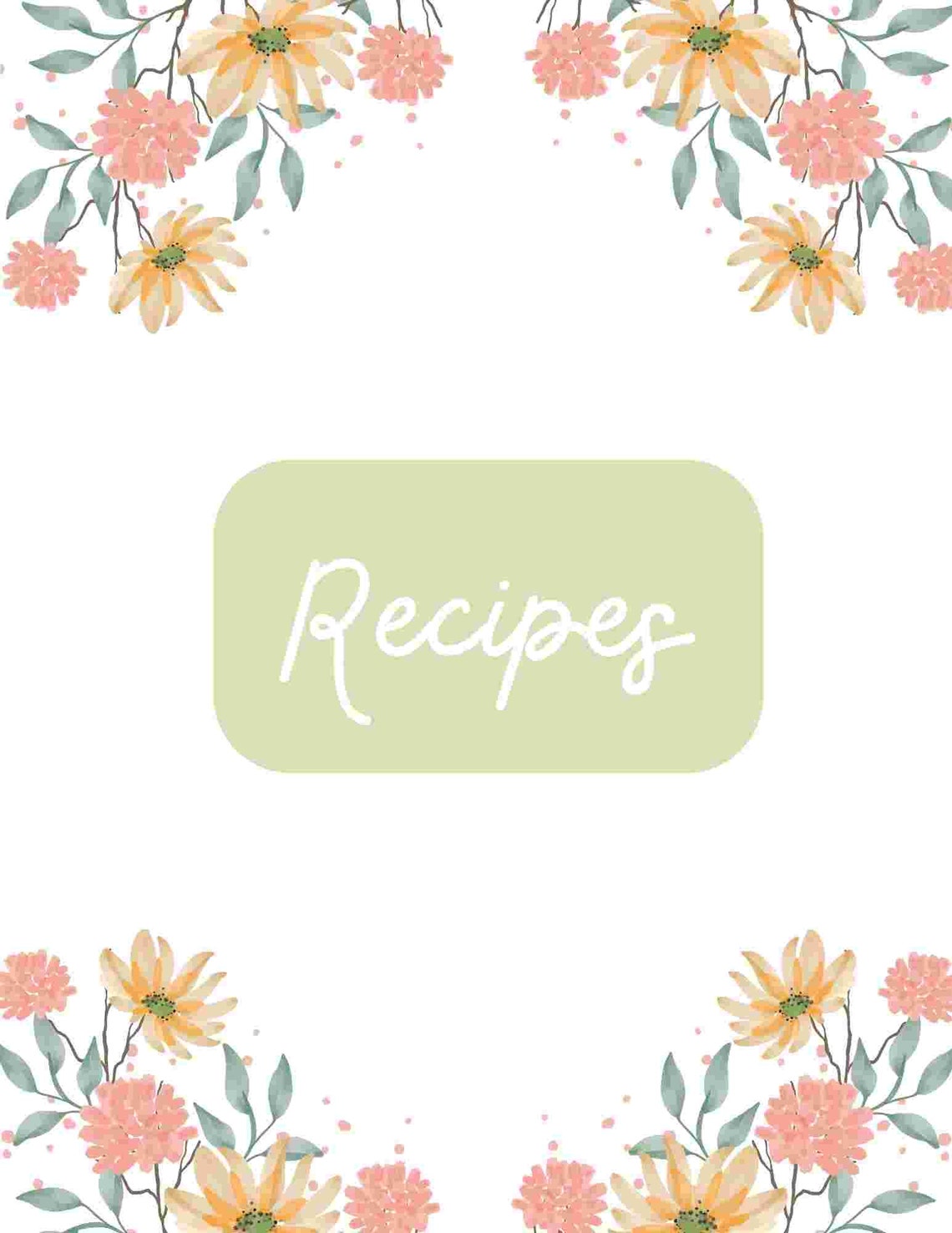 Deluxe Recipe Binder Kit - Elegant Floral Recipe Book Set - Fillable ...