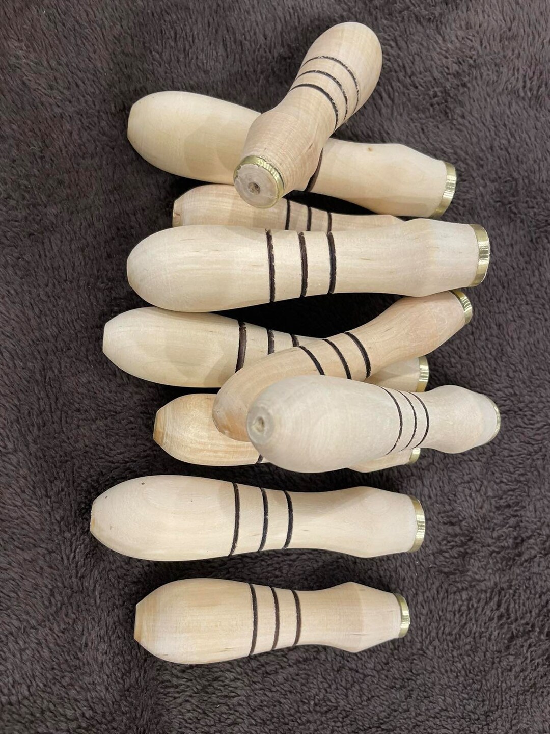 Handles for Files and Chisels With a Brass Ring. 10 Pcs. Included. Two ...