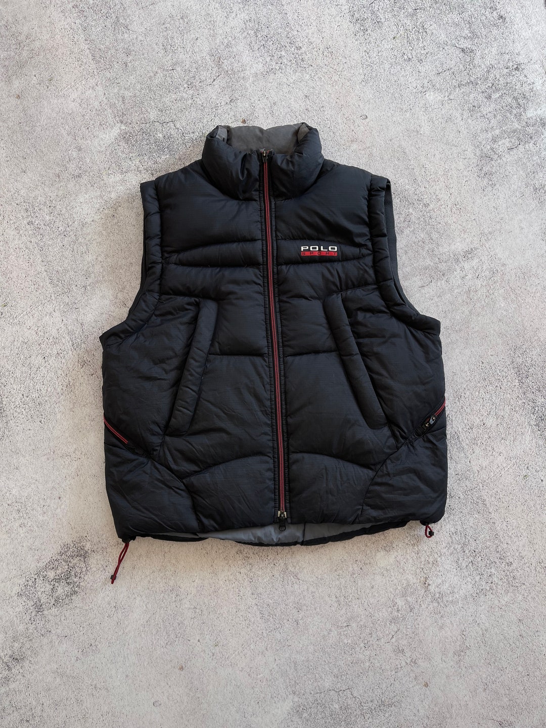 POLO SPORT Vintage Goose Down Vest Black - Etsy