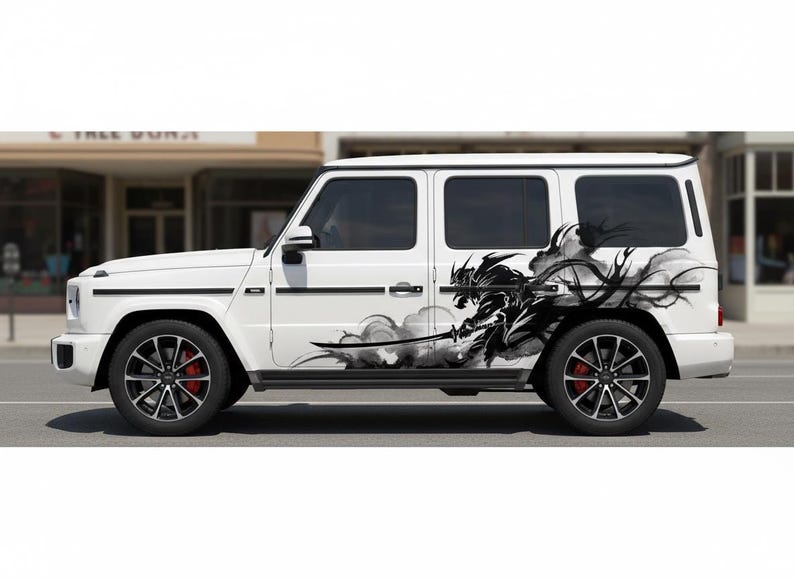 Sumi Mecha Samurai Car Decal - Ink Storm Side Stripe Sticker Wrap - Etsy