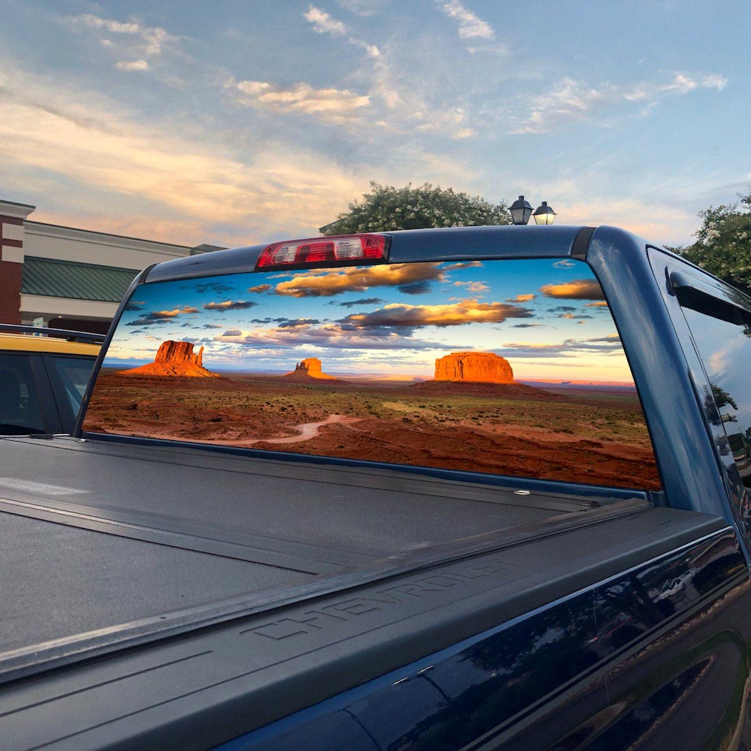 Monument Valley Sunset Rear Window Decal Universal Truck Back Window ...