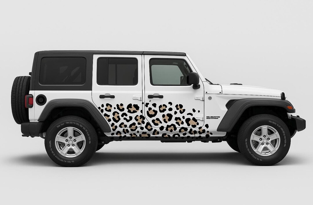 Leopard Print Car Decal – Safari Animal Spots Side Sticker Wrap for ...