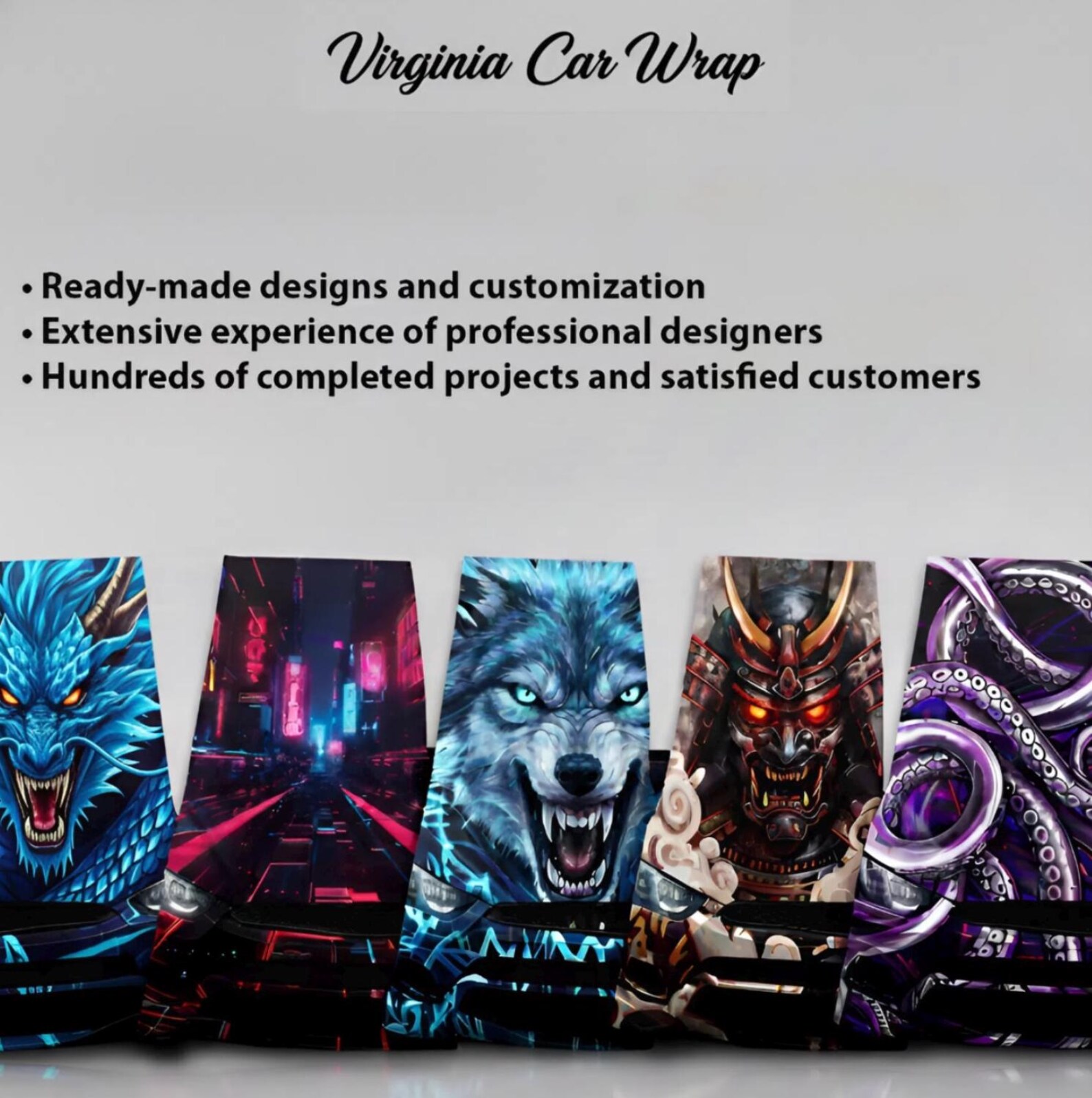Indigo & Vermilion Samurai Wave Car Decal — Minimal Side Sticker Wrap ...