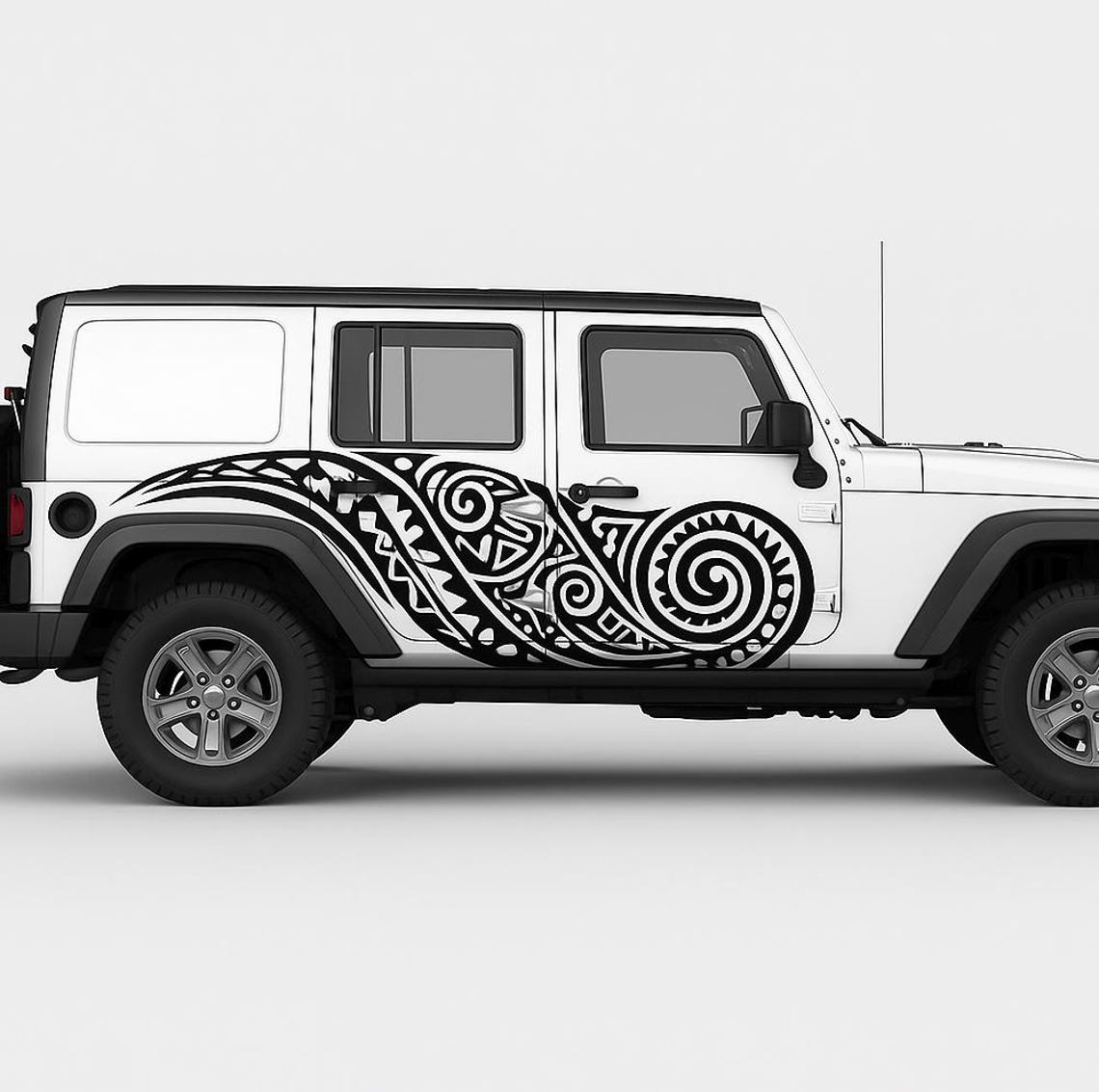Polynesian Tatau Tribal Car Decal – Universal Side Wrap for All ...