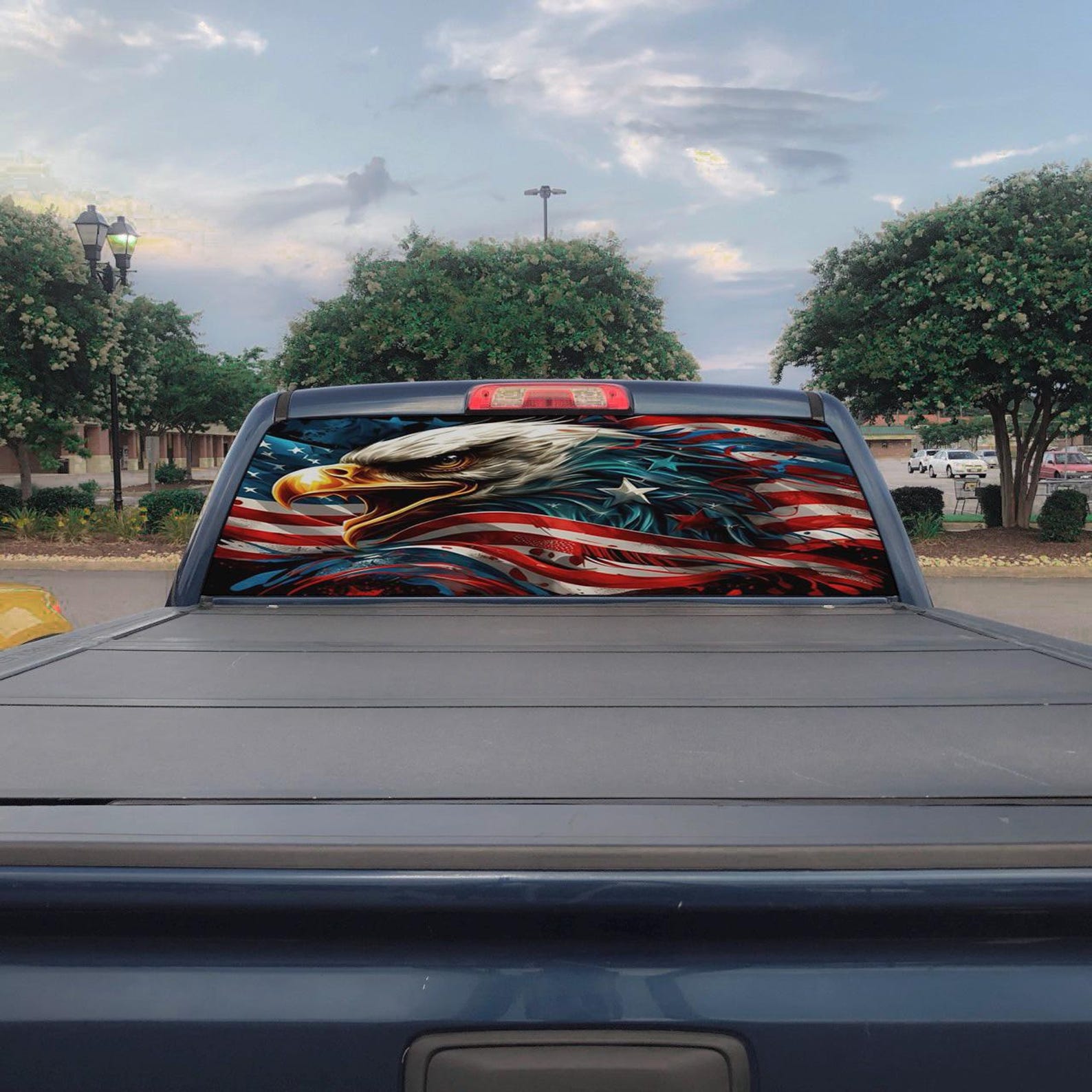 American Bald Eagle Rear Window Decal: Patriotic USA Flag Truck Wrap - Etsy